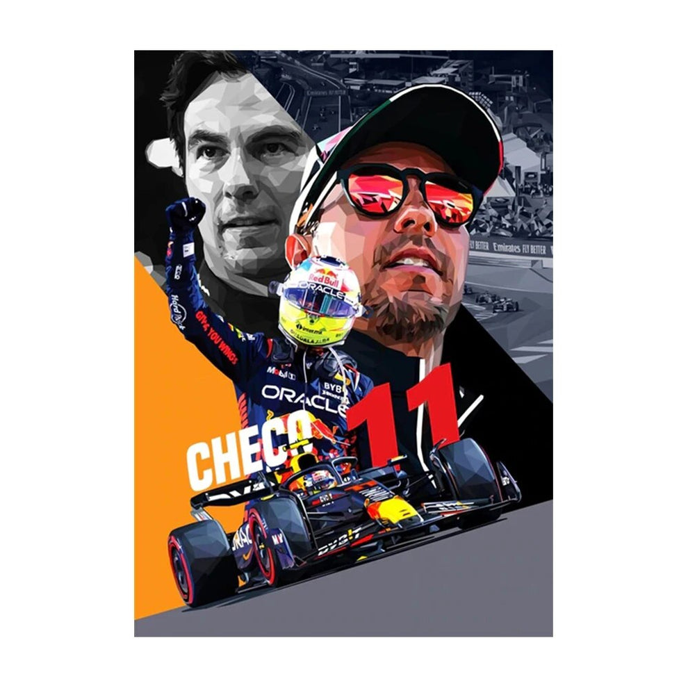 Checo F1 Racing Poster – Aesthetic Wall Decor