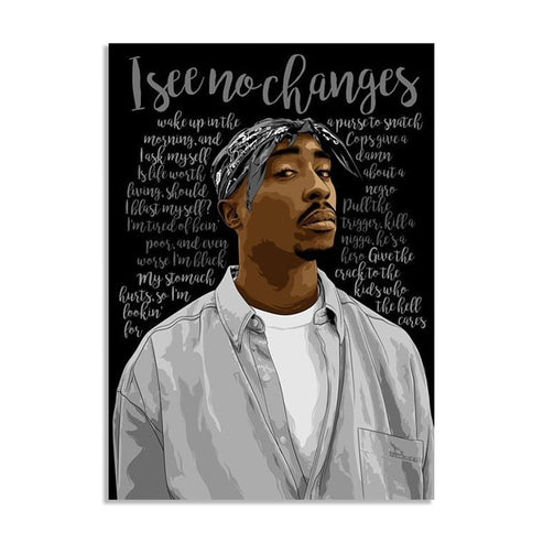 Tupac Changes Lyrics Poster – Aesthetic Wall Decor