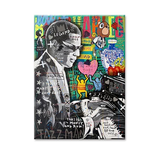 Ray Charles Graffiti Wall Art Poster – Aesthetic Wall Decor