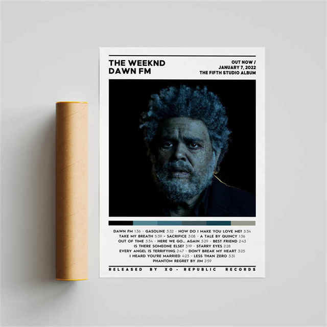 Dawn FM The Weeknd Minimalist Album Cover Poster – Aesthetic Wall Decor