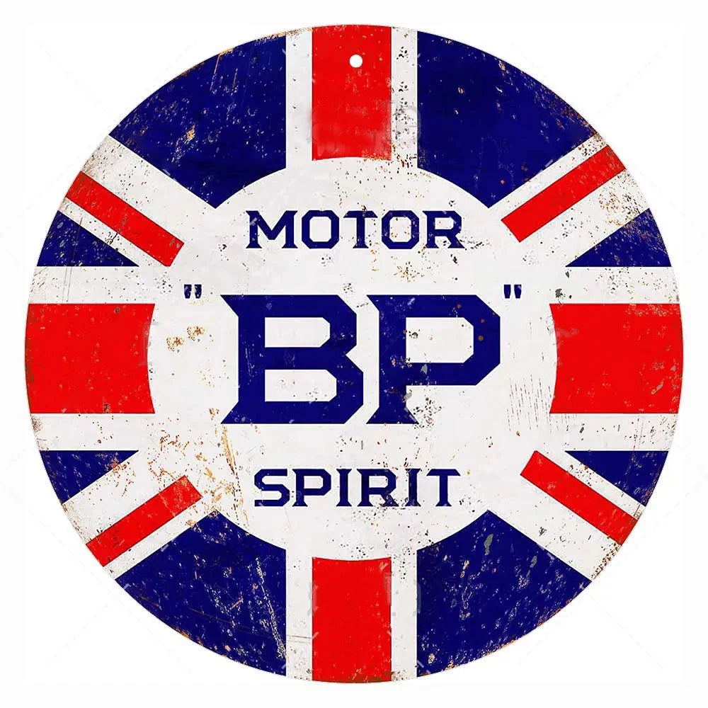 BP Motor Spirit Vintage Mechanic Shop Garage Decor Metal Sign Poster ...