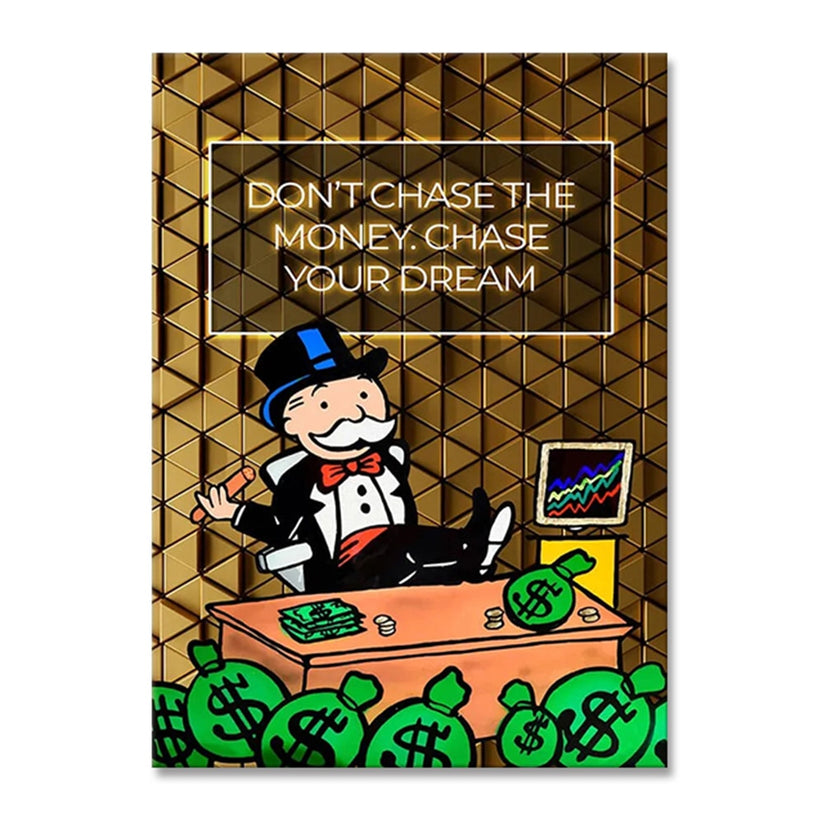 Chase Your Dream Monopoly Man Poster – Aesthetic Wall Decor