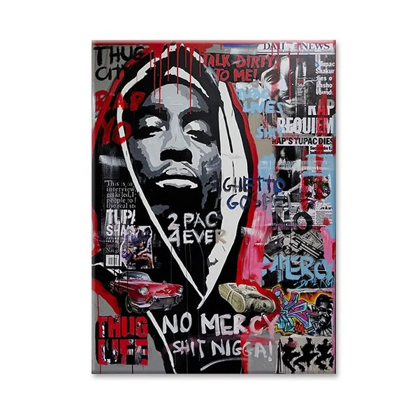 2Pac Graffiti Wall Art Poster – Aesthetic Wall Decor
