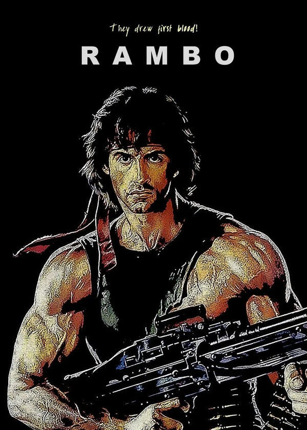 Rambo They Drew First Blood Poster – Aesthetic Wall Decor