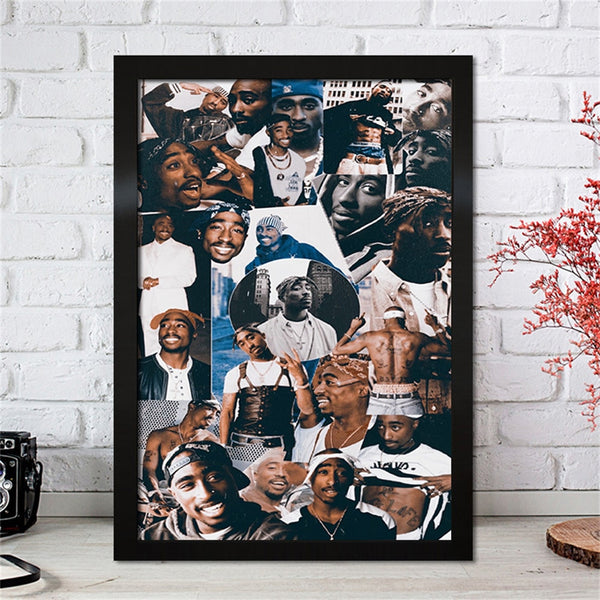 2pac Tupac Collage Rap Poster – Aesthetic Wall Decor