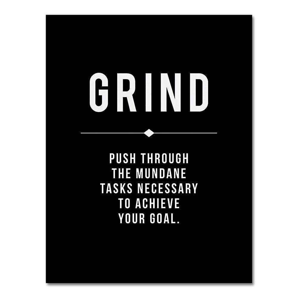 Grind Motivational Quote Wall Art Print Poster – Aesthetic Wall Decor