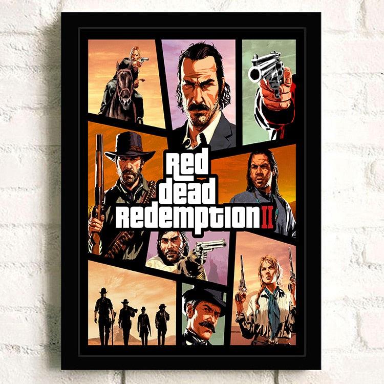 GTA Style Red Dead Redemption II RDR2 Video Game Wall Art Poster ...