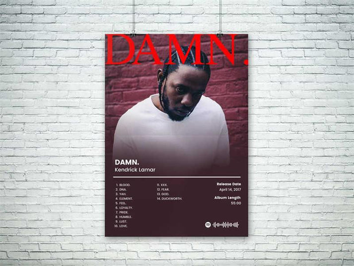 Kendrick Lamar Damn. Album Poster – Aesthetic Wall Decor
