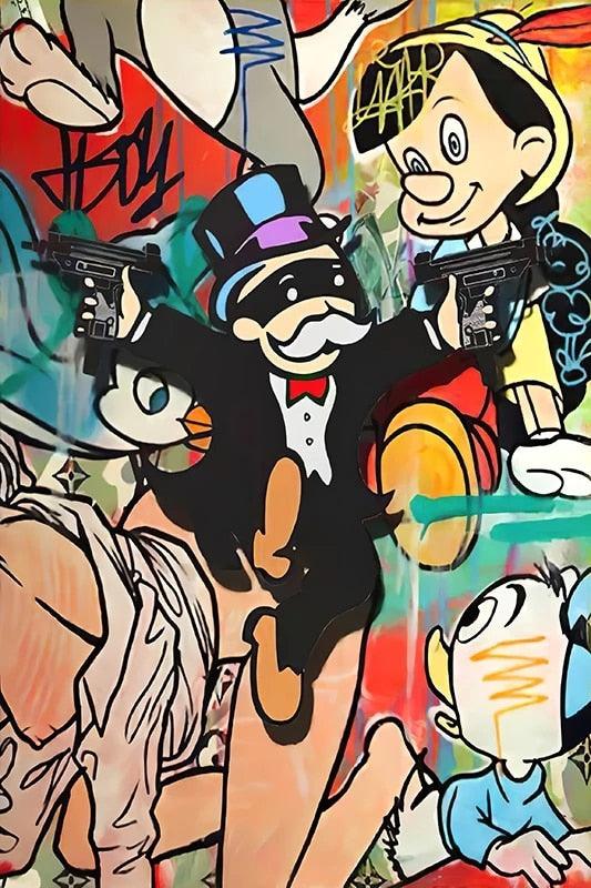 Monopoly Robber Graffiti Wall Art Poster – Aesthetic Wall Decor