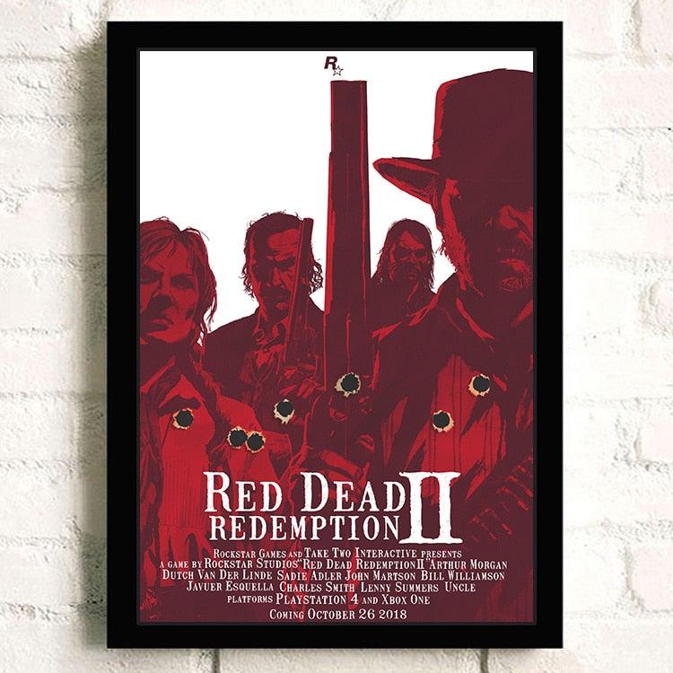 Red Dead Redemption II RDR2 Red White Video Game Wall Art Poster ...