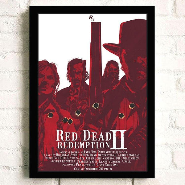 Red Dead Redemption II RDR2 Red White Video Game Wall Art Poster ...