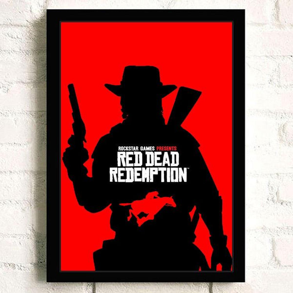 Red Dead Redemption John Marston Silhouette Video Game Wall Art Poster ...