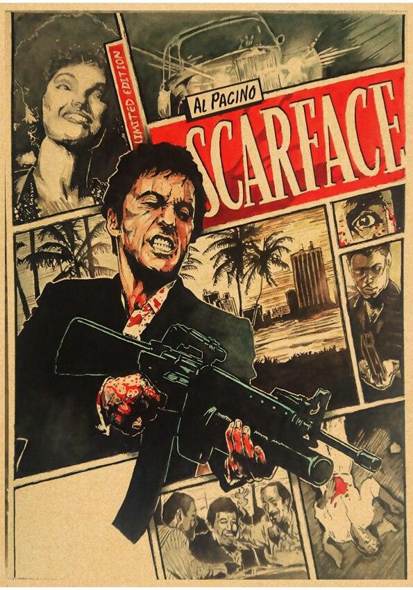 Scarface Movie Wall Art Comic Style Poster – Aesthetic Wall Decor