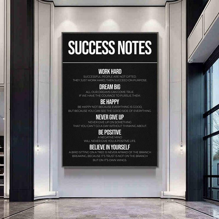Success Notes Motivational Inspirational Poster – Aesthetic Wall Decor